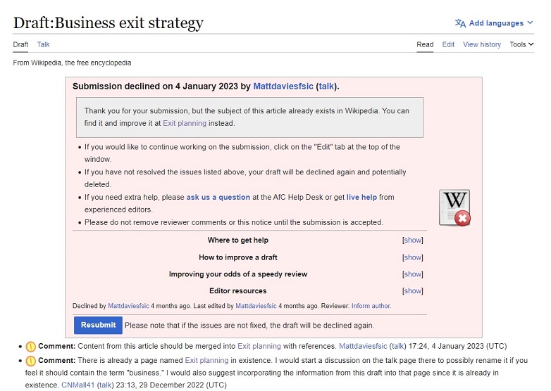 Why Does My Submission Keep Getting Rejected On Wikipedia?